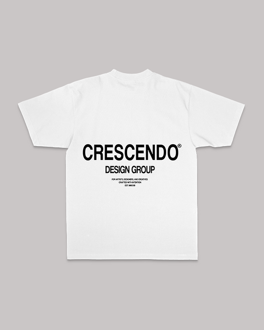 CRESCENDO DESIGN GROUP WHITE TEE – Crescendo